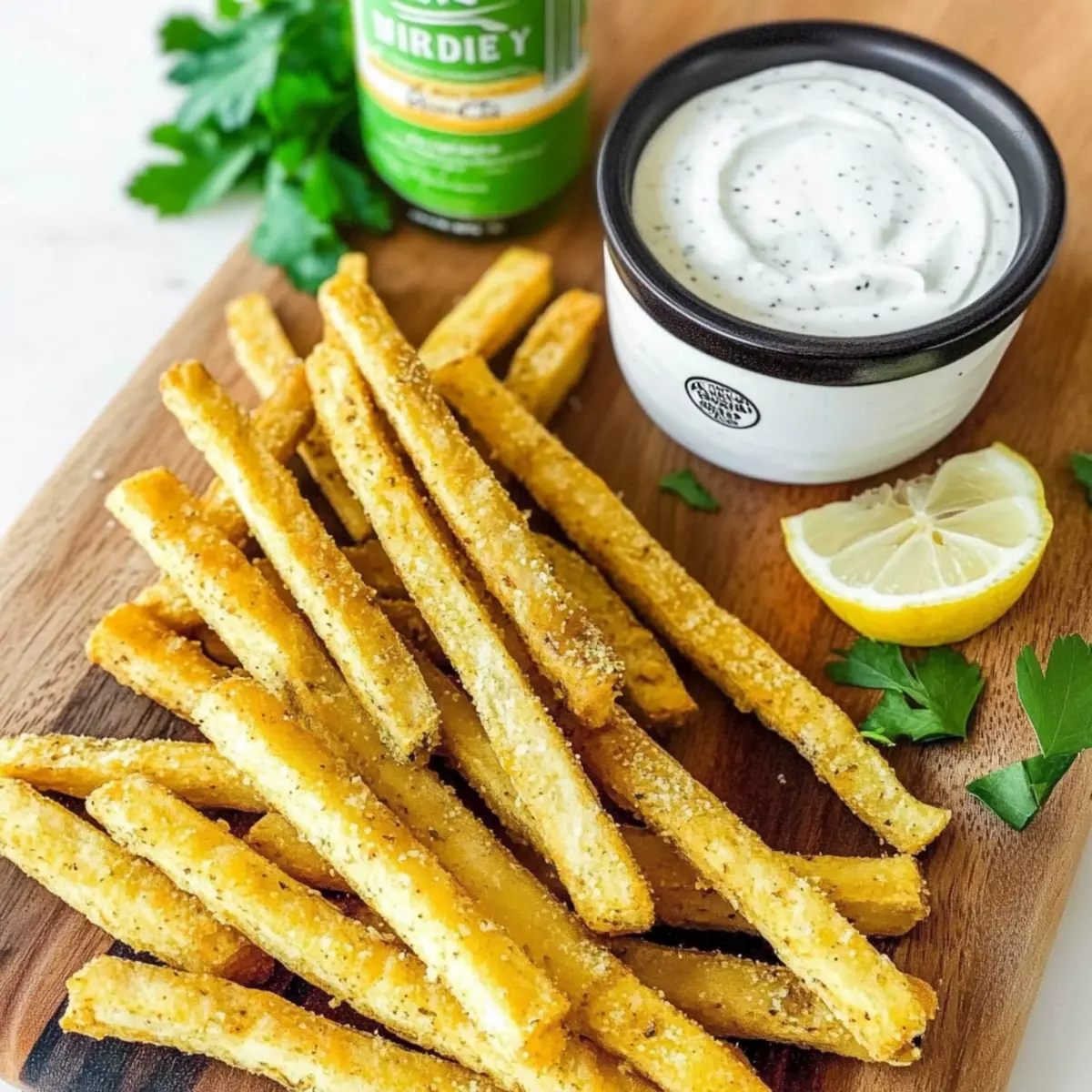 Irresistibly Crispy Chickpea Fries with Lemon Tahini Dip