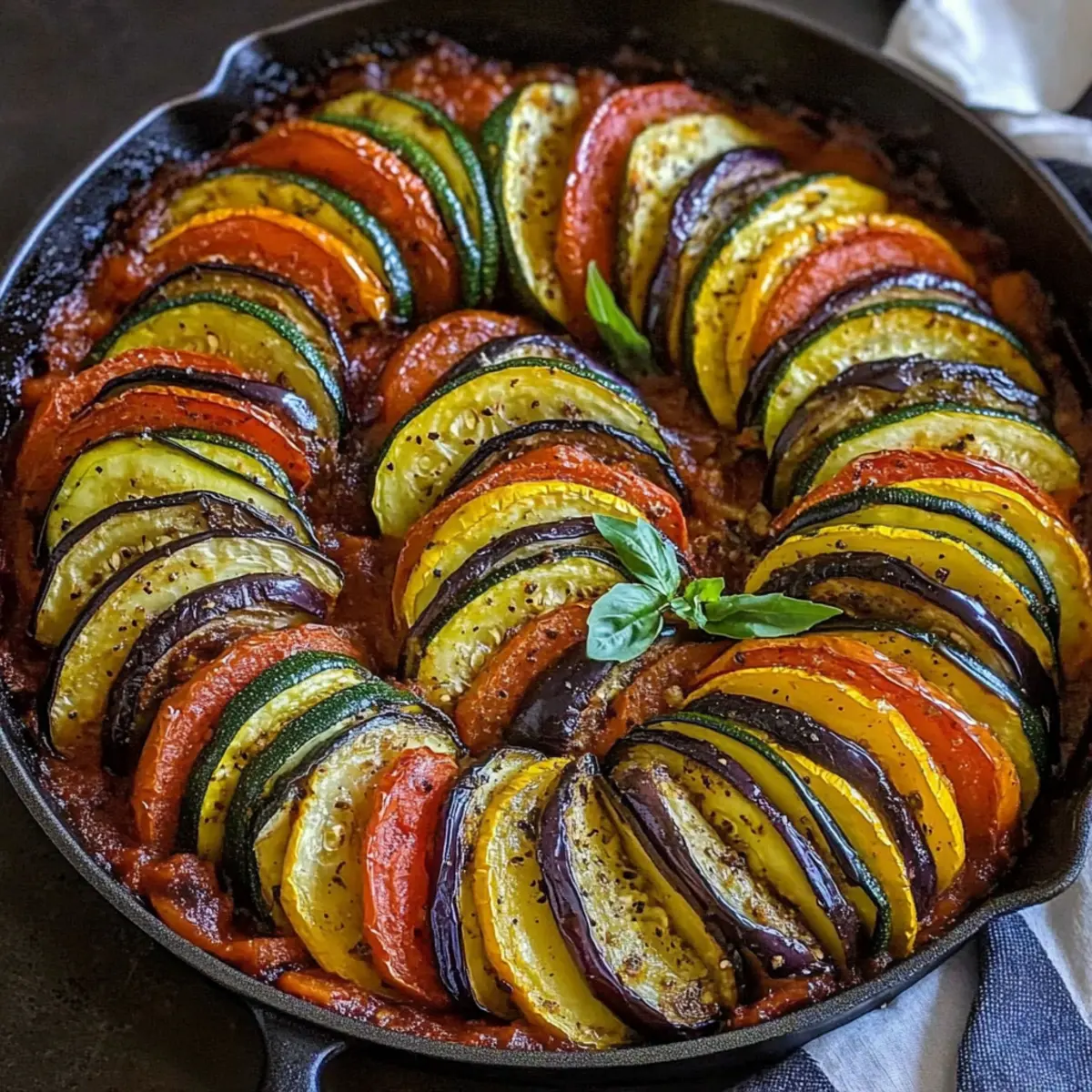 Irresistible Baked Ratatouille with Garlicky Tomato Sauce
